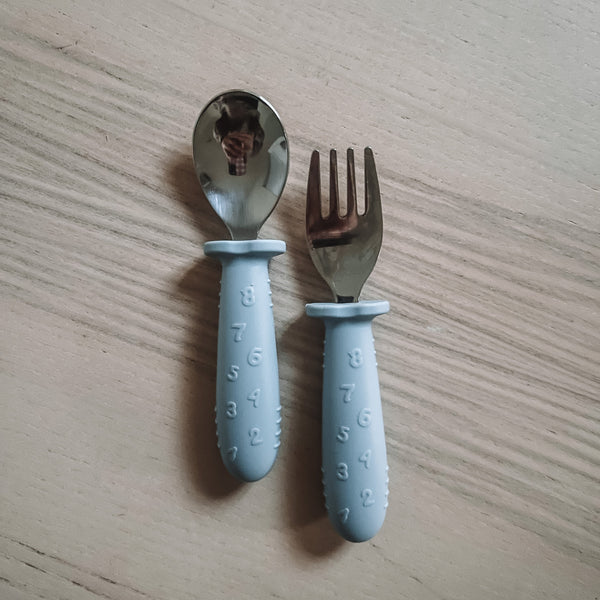 Stainless Steel Fork & Spoon Set – Little Dottie