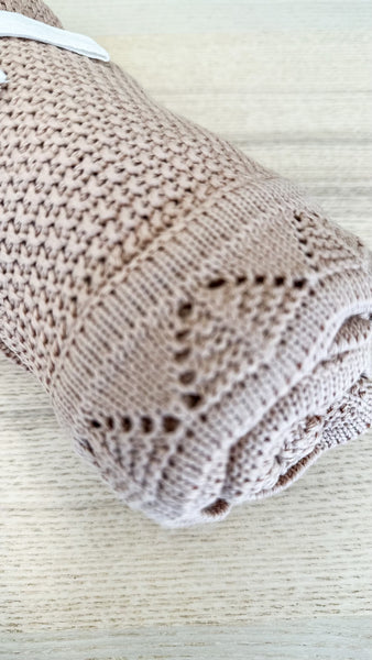 Riley Knitted Blanket | Latte – Little Dottie