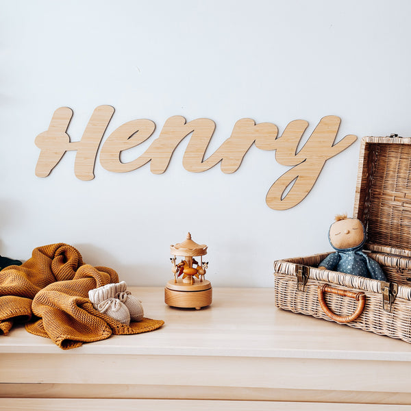 Custom Name Plaque | Bamboo – Little Dottie